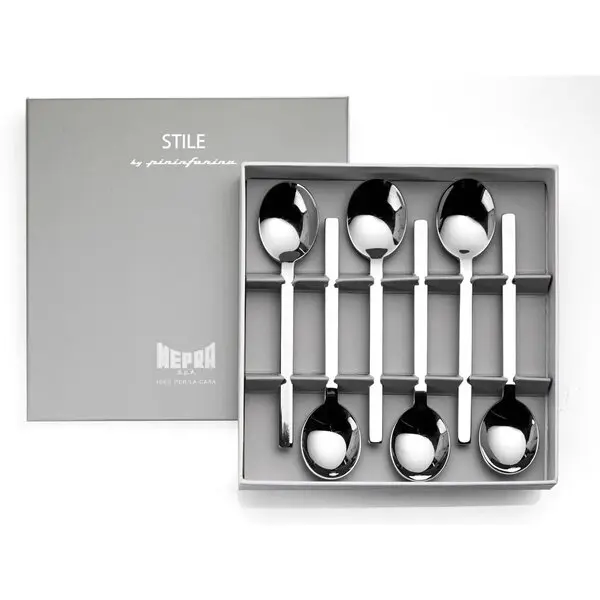 MEPRA Stile Pininfarina Coffee Spoon Set6 Pieces - Silver