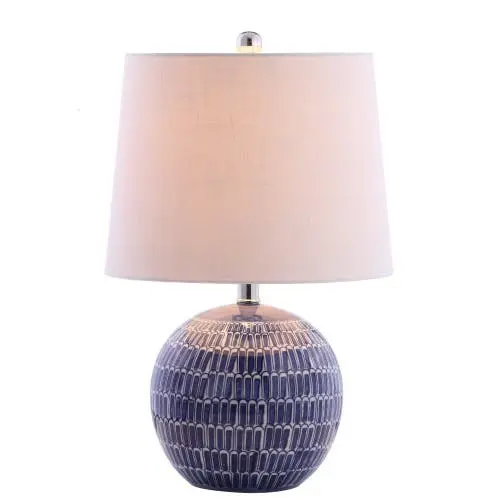 JONATHAN Y Ronald 21" Ceramic Led Table Lamp - Navy