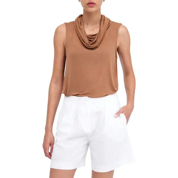MARCELLA Callie Cowl Neck Knit Top - Chestnut