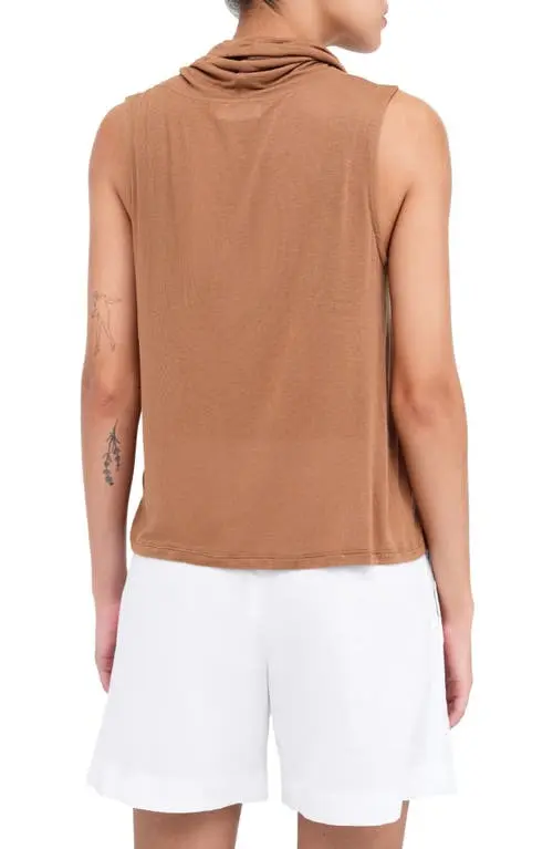 MARCELLA Callie Cowl Neck Knit Top - Chestnut