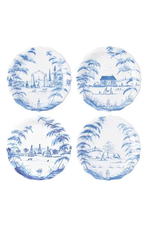 JULISKA Country Estate Set Of 4 Party Plates - Delft Blue