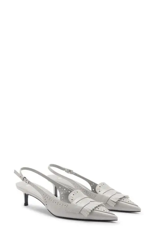 Mango Fringe Slingback Pumps - Grey