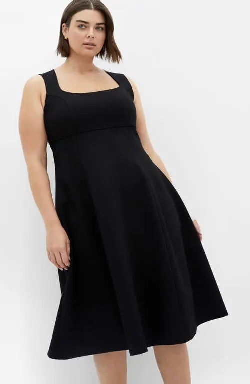 City Chic Maci Stretch Ponte Fit & Flare Midi Dress