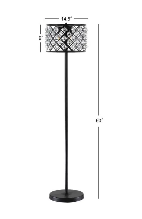 JONATHAN Y Elizabeth 60" Crystal/metal Led Floor Lamp - Bronze