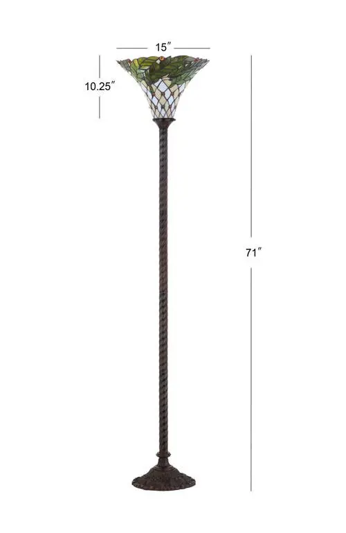 JONATHAN Y Botanical Tiffany-style 71" Torchiere Led Floor Lamp