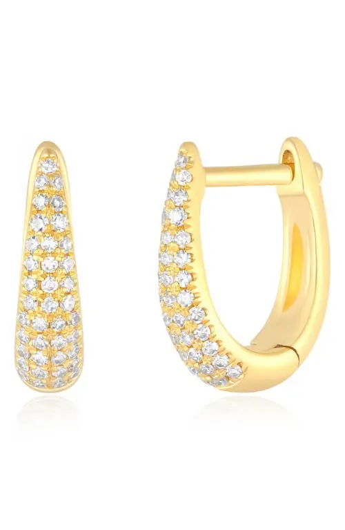 Ef Collection Mini Maeve Diamond Huggie Hoop Earrings - 14k Yellow Gold / Diamond