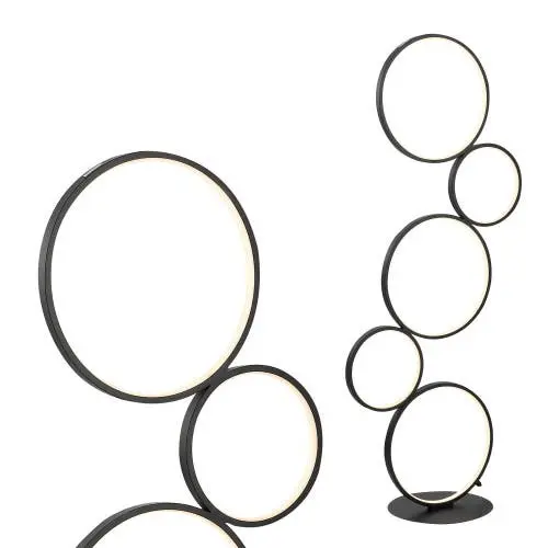JONATHAN Y Pluto Stacked Circles 45" 5-light Contemporary Modern Iron/aluminum Integrated Led Floor Lamp - Black