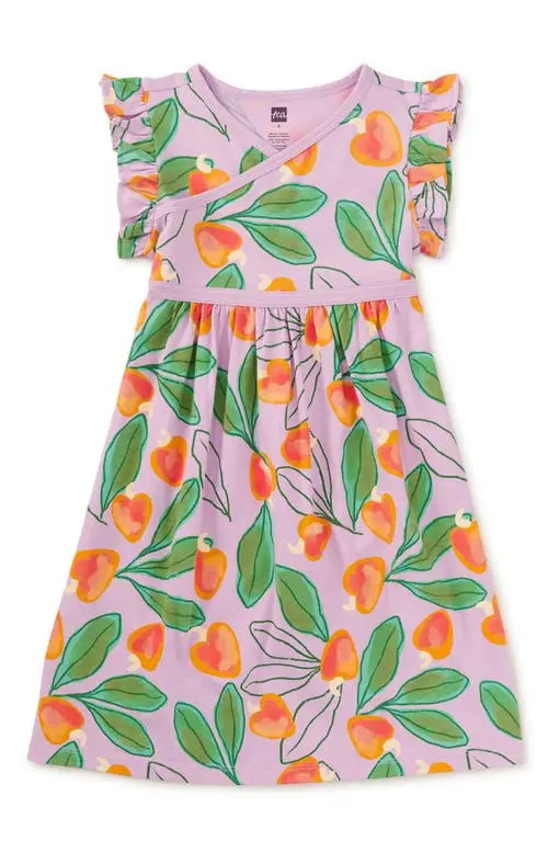 TEA COLLECTION Wrap Neck Floral Dress - Cashew Apple