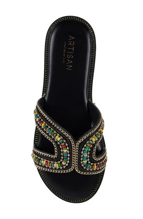 ARTISAN CRAFTED BY ZIGI Zigi Artisan Badalona Beaded Slide Sandal - Black