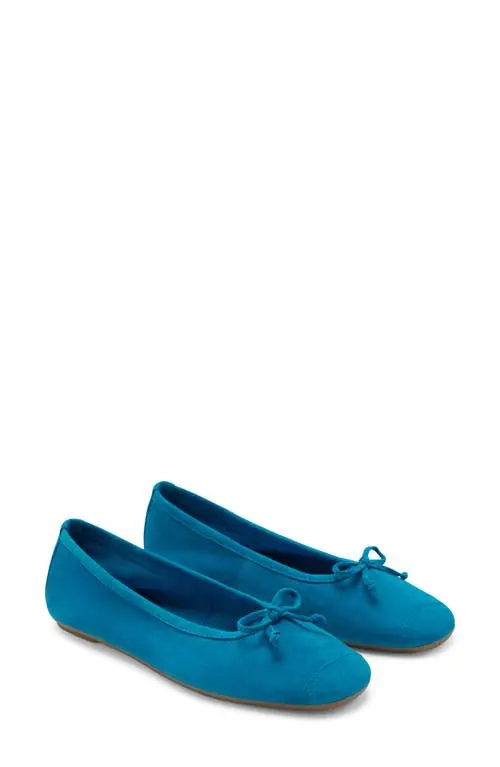 Mango Cap Toe Suede Ballet Flat
