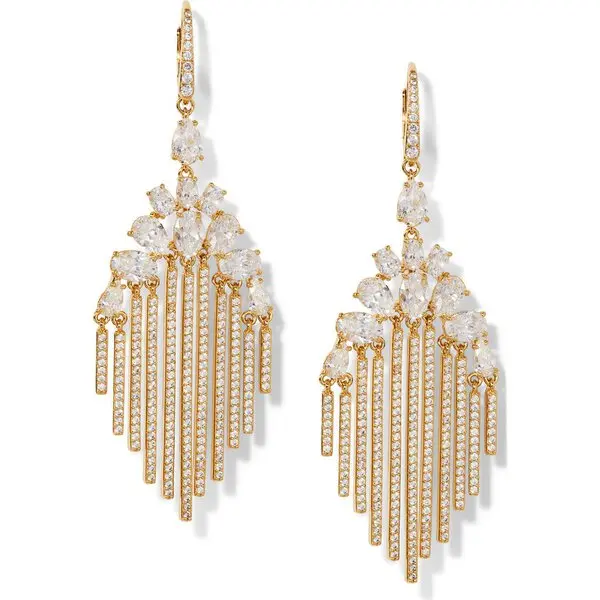 Nadri Starlet Drama Drop Earrings - Gold