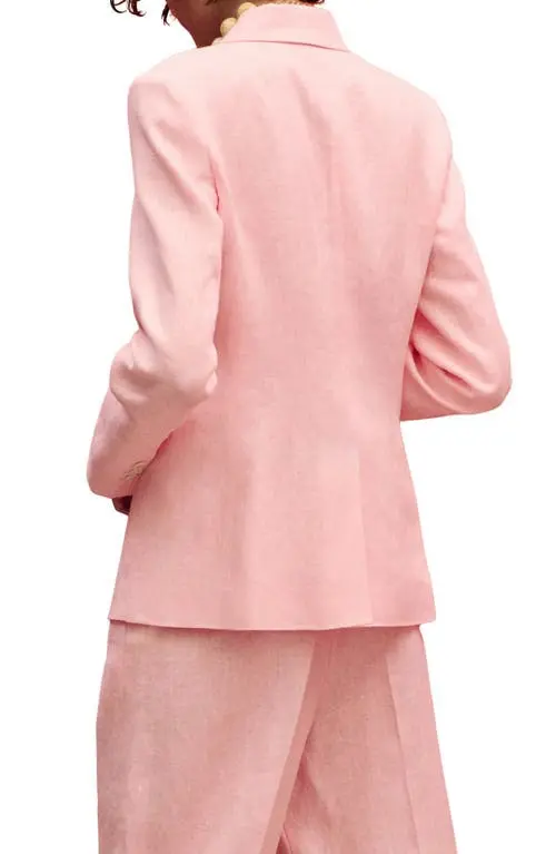 Mango Boreli Linen Blazer - Light/ Pastel Pink