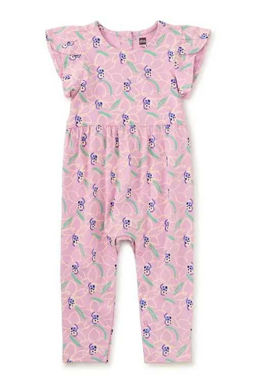 TEA COLLECTION Tulip Sleeve Baby Romper - Cattleya Orchid