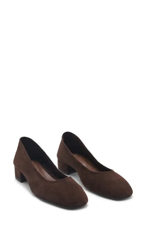 Mango Suede Block Heel Pumps
