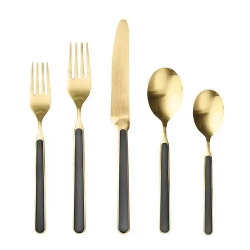 MEPRA Fantasia Ice Gold Flatware Set5 Pieces - Black