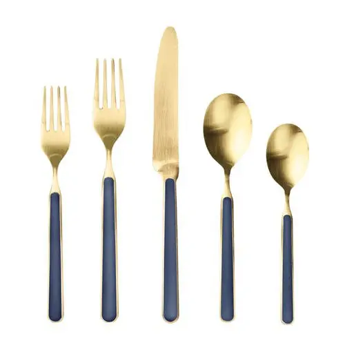 MEPRA Fantasia Ice Gold Flatware Set5 Pieces - Cobalt