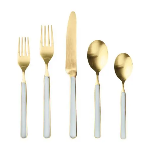 MEPRA Fantasia Ice Gold Flatware Set5 Pieces - Light Blue