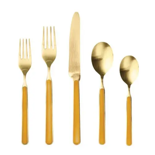 MEPRA Fantasia Ice Gold Flatware Set5 Pieces - Mustard