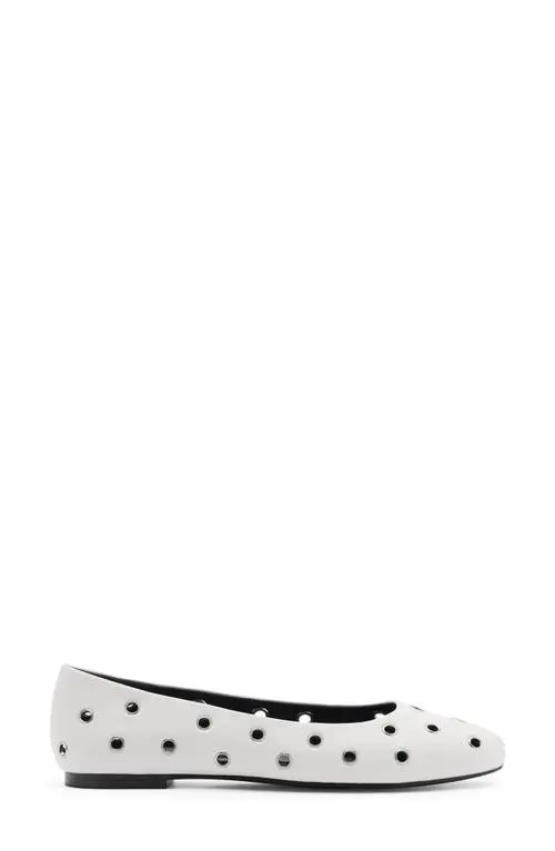 Mango Grommet Ballet Flat - White