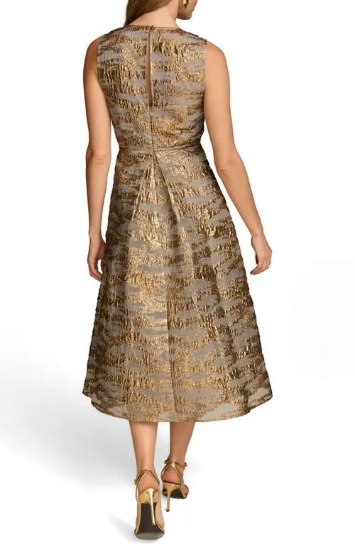 Donna Karan New York Metallic Jacquard Cocktail Dress - Gilded