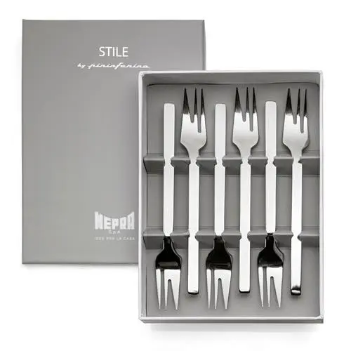 MEPRA Stile Pininfarina Cake Fork Set6 Pieces - Silver