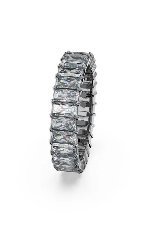 SWAROVSKI Matrix Baguette Crystal Eternity Ring - Grey