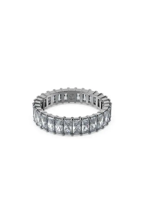 SWAROVSKI Matrix Baguette Crystal Eternity Ring - Grey