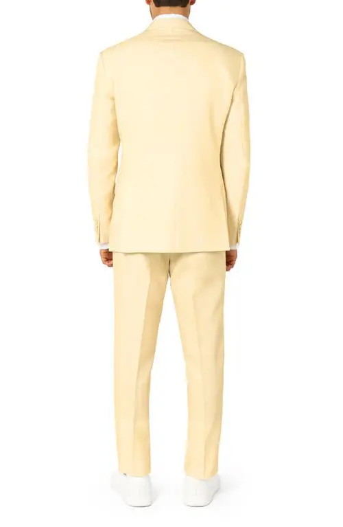 Opposuits Pastellow Slim Fit Two-piece Suit & Tie Set - Beige