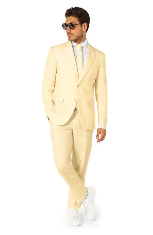 Opposuits Pastellow Slim Fit Two-piece Suit & Tie Set - Beige