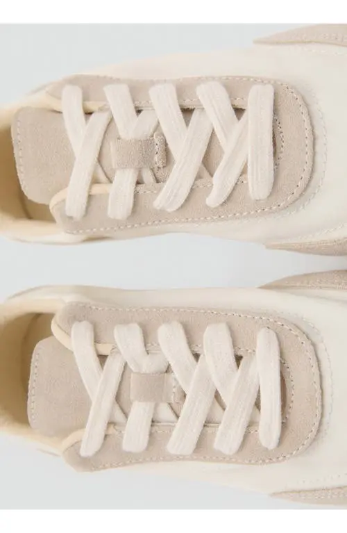 Mango Mixed Media Sneakers - White