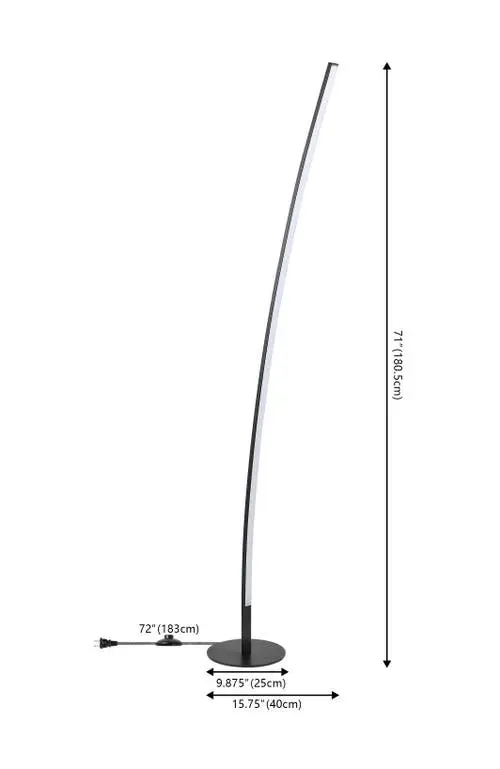 JONATHAN Y Malthe 71" Modern Contemporary Aluminum/iron Arc Integrated Led Floor Lamp
