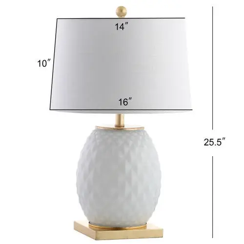 JONATHAN Y Diamond 25.5" Led Glass/metal Table Lamp - White/gold