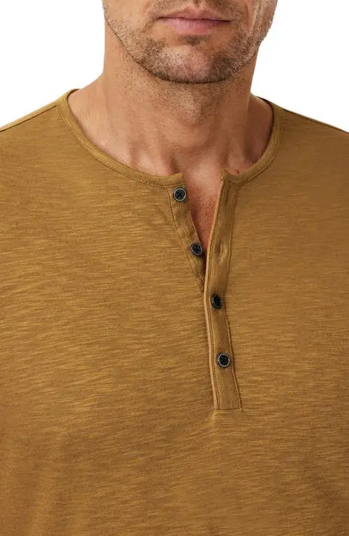 John Varvatos Biello Slim Fit Henley Top - Light Umber