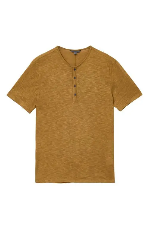 John Varvatos Biello Slim Fit Henley Top - Light Umber