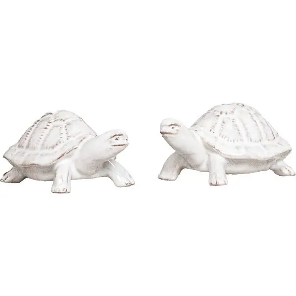 JULISKA Clever Creatures Turtle Salt & Pepper Shakers Set - Whitewash