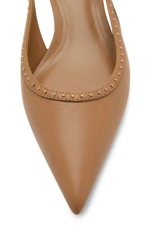 Mango Studded Pointed Toe Slingback Pumps
