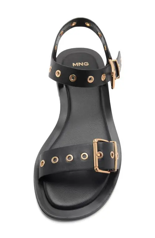 Mango Grommet Strap Flat Sandal