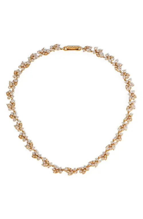 Nadri Ravish Laurel Cubic Zirconia & Cultured Pearl Collar Necklace - Gold