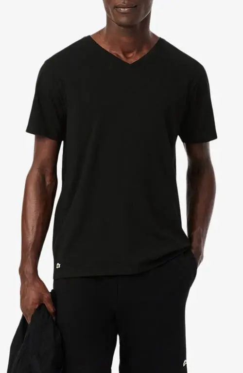 Lacoste 3-pack Cotton V-neck T-shirts - Black