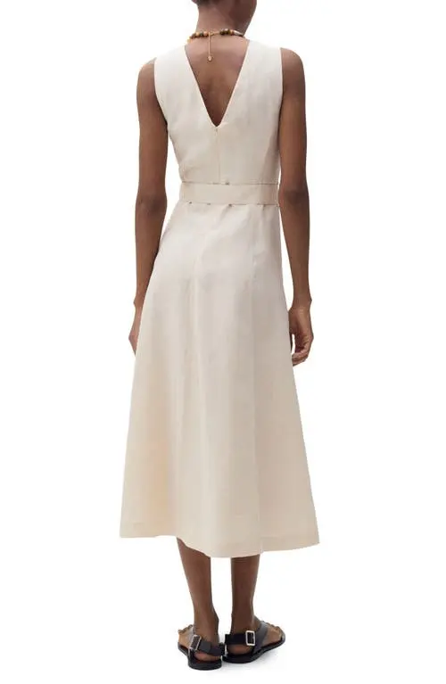Mango Belted Linen Dress