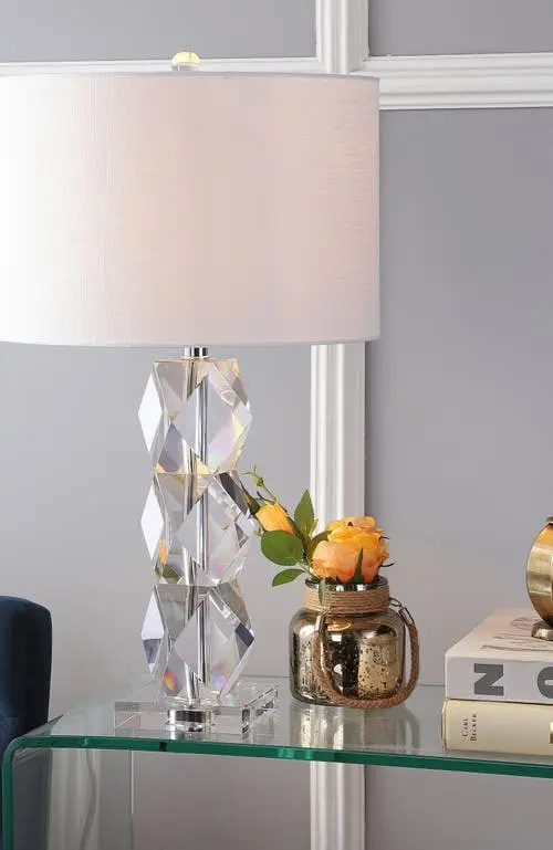 JONATHAN Y Sofia 26" Crystal Led Table Lamp