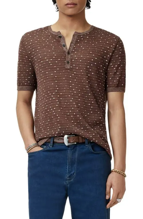 John Varvatos Cabras Wool Short Sleeve Henley Sweater
