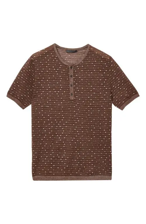 John Varvatos Cabras Wool Short Sleeve Henley Sweater