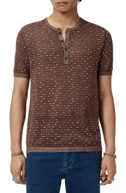 John Varvatos Cabras Wool Short Sleeve Henley Sweater