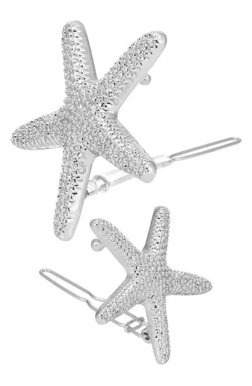 Ettika Beachcomber Seastar Barrettes - Silver
