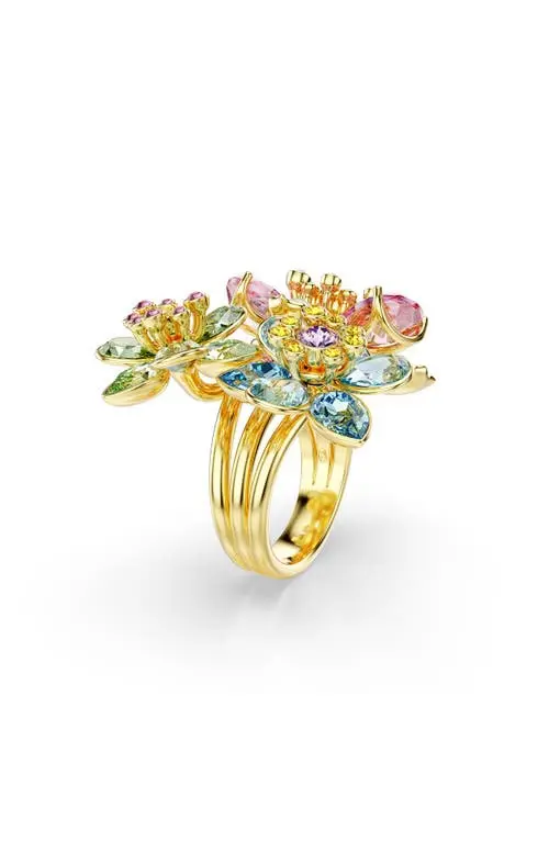 SWAROVSKI Idyllia Triple Flower Cocktail Ring - Multicolored