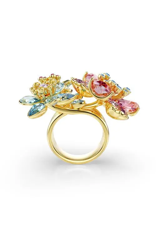 SWAROVSKI Idyllia Triple Flower Cocktail Ring - Multicolored