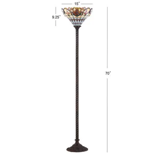 JONATHAN Y Davis Tiffany-style 70" Torchiere Led Floor Lamp