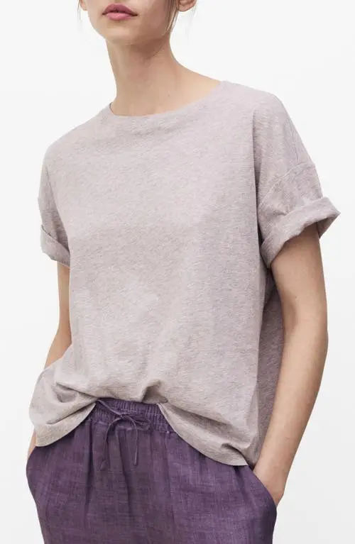 Mango Cotton Crewneck T-shirt - Lilac