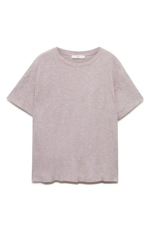 Mango Cotton Crewneck T-shirt - Lilac